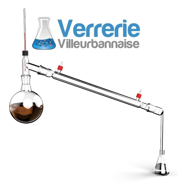 Ensemble de distillation simple comprenant Ballon 500ml 24/29 Une tete ...