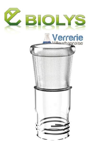 Raccord rodage 14/23 femelle et filetage SVL15 en verre borosilicate ...