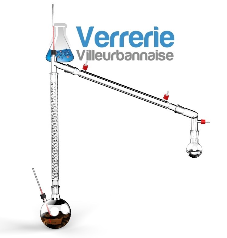 Ensemble de distillation a fraction sous vide comprenant: Ballon bicol ...